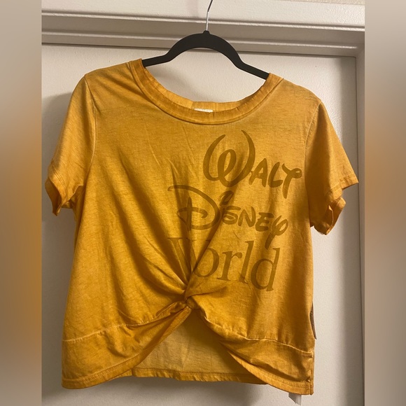 Disney | Tops | Disney Parks Original Nwt Mustard Yellow Crop Top Size ...